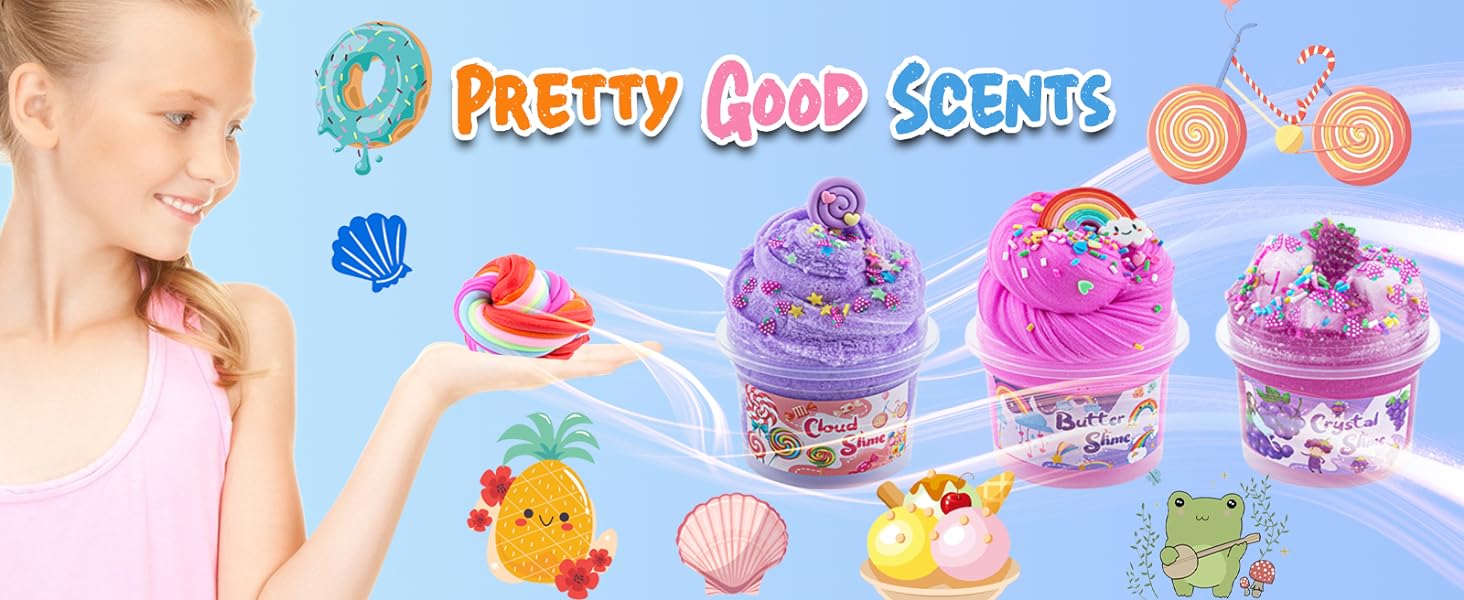 Okaybee 18 x 80 mL Big Premade Slime Kit, 48 FL OZ Slimes Includes Butter, Clear, Cloud Slime ...