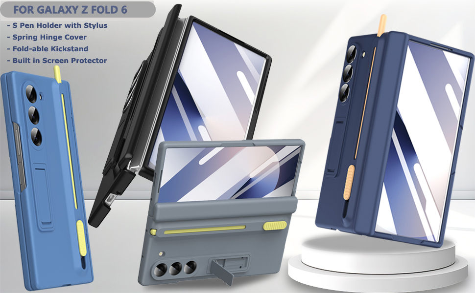 Amazon.com: NINKI for Samsung Z Fold 6 Case with S Pen Holder & Stylus and Hidden Kickstand ...