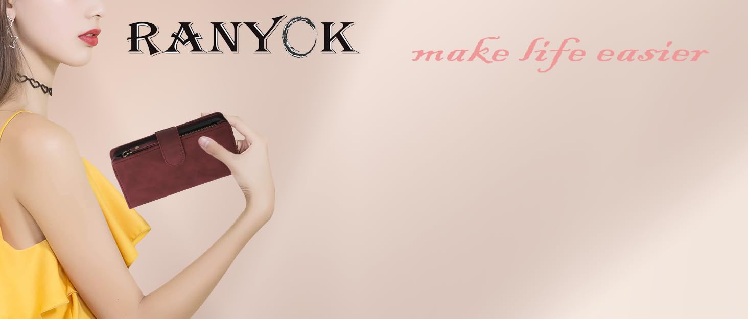 Amazon.com: RANYOK Compatible with iPhone 16 Pro Max Wallet Case - PU Leather Wallet Case for ...