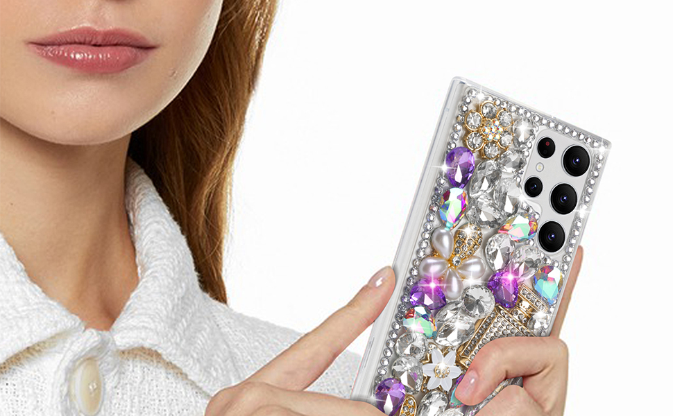 Amazon.com: Losin Compatible with Galaxy S24 Plus Bling Case for Women Girls Luxury 3D Sparkle ...