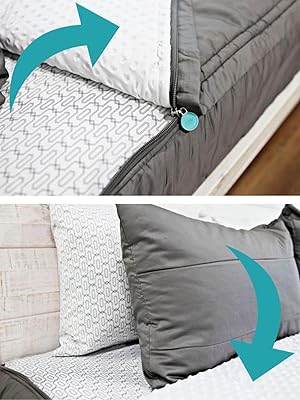 Amazon.com: Beddy's Evan All in One Full Zipper Bed Set - Blue 5-Piece Bedding Set with Minky ...