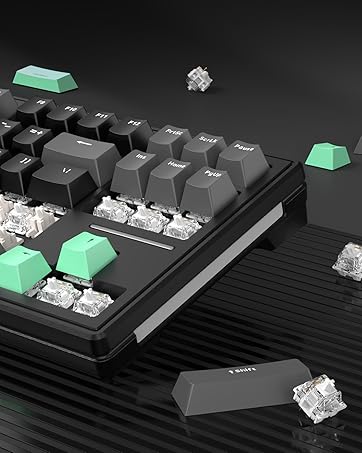 ATTACK SHARK FREEWOLF M87 80% Wireless Gaming Keyboard, 87 Keys TKL LED Rechargeable Mechanical ...