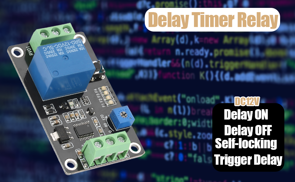 DC 5V/12V/24V Delay Timer Relay, Self-Locking Delay On Off Time Switch Super 555 Timer DC 5V/12V ...