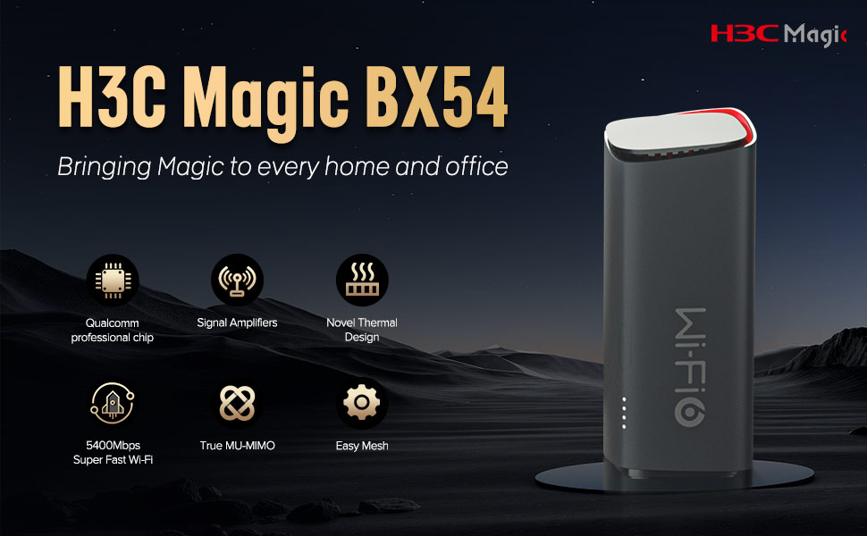 H3C Magic BX54 WLAN Router Gigabit Port Wireless Router WiFi 6 Router 512MB Memory 5g Dual-Band ...