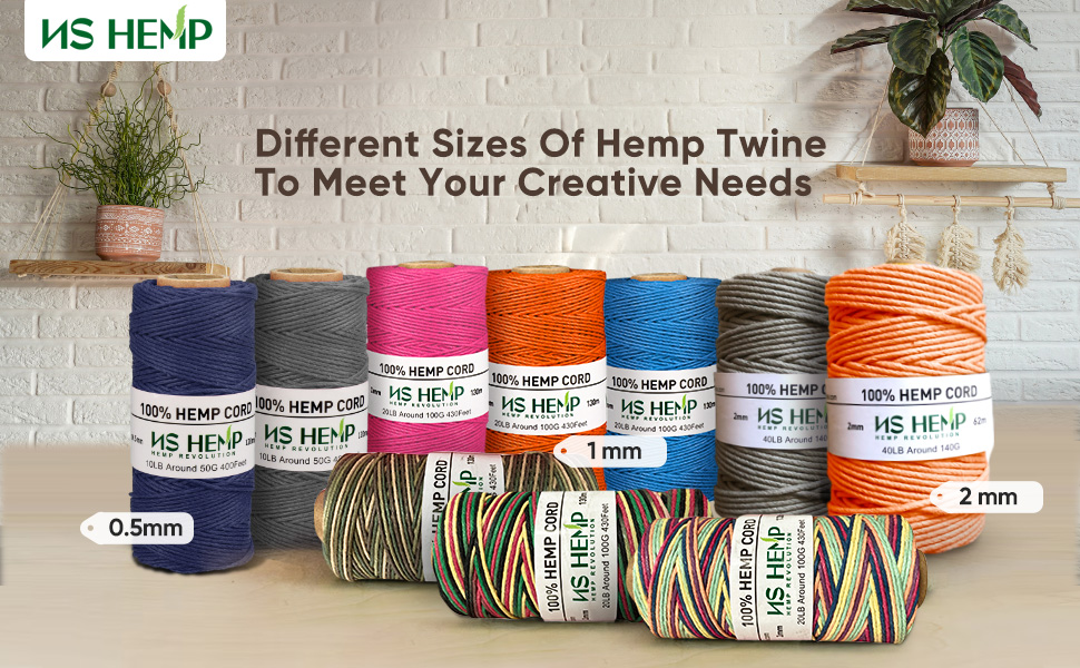 Amazon.com: NS HEMP 100% Hemp String Hemp Twine 2MM 205 Feet (26# Raw ...