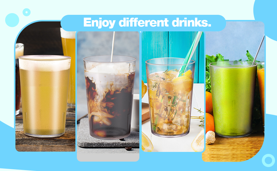 Amazon.com | Meanplan Restaurant Grade 8 oz Plastic Cup Break Resistant ...