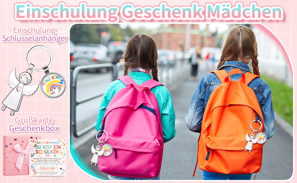 Humairc Einschulung Mädchen Geschenk Schutzengel Schlüsselanhänger Schulkind Schultüte Füllung ...