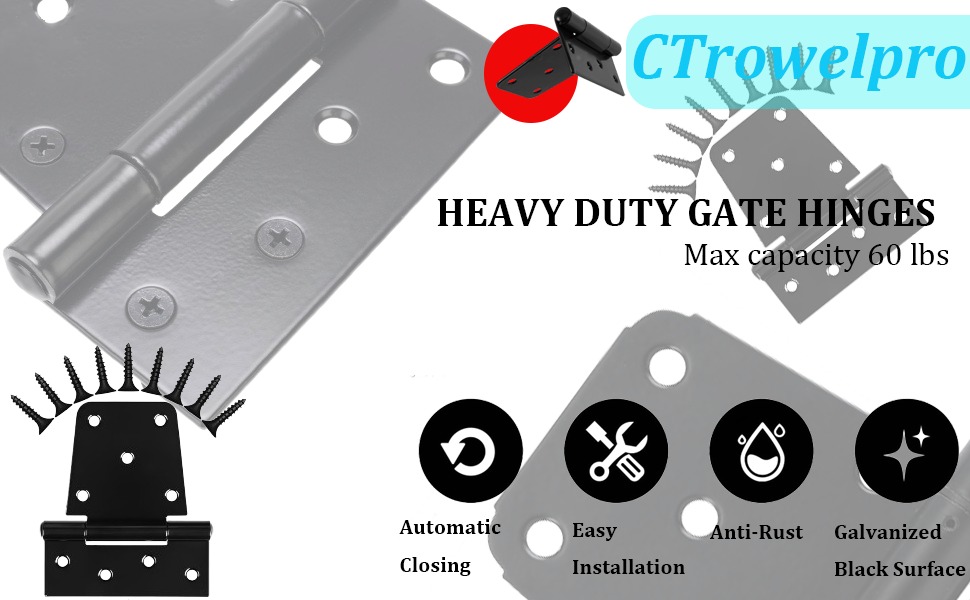 Amazon.com: 3-1/2" Heavy Duty Gate Hinges, 2 Pack Black Iron Shed Door Hinges, Heavy Duty T ...
