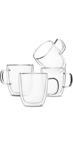 Amazon.com | BTaT- Double Wall Glass Coffee Mugs, 12 oz, Set of 4 ...
