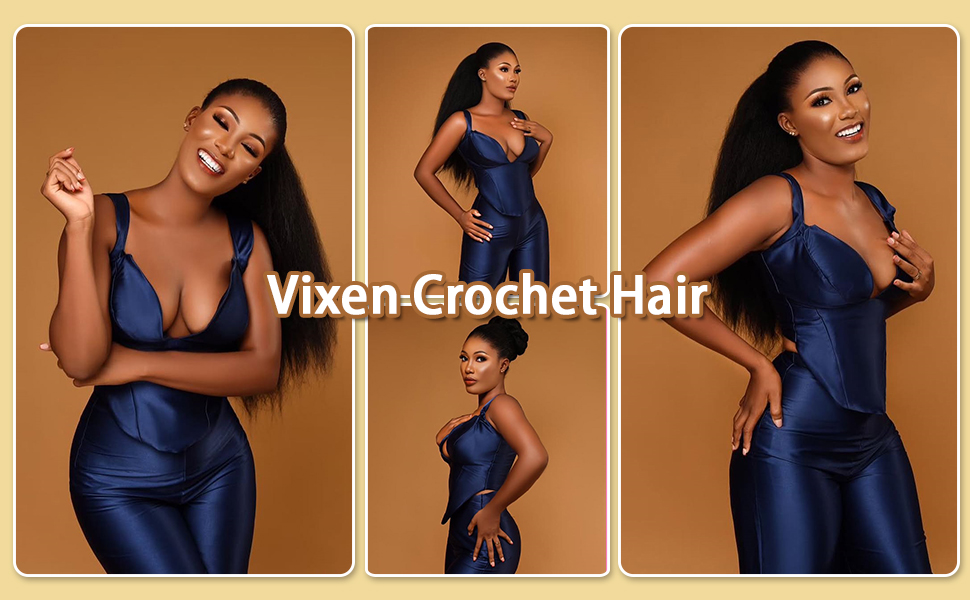 Amazon.com : Crochet Vixen Bundles 22 inch Kinky Straight Crochet Hair for Black Women 3 Packs ...