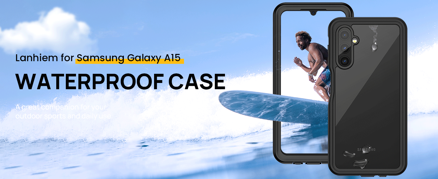 Amazon.com: Lanhiem for Samsung Galaxy A15 5G Case, IP68 Waterproof Dustproof, Built-in Screen ...