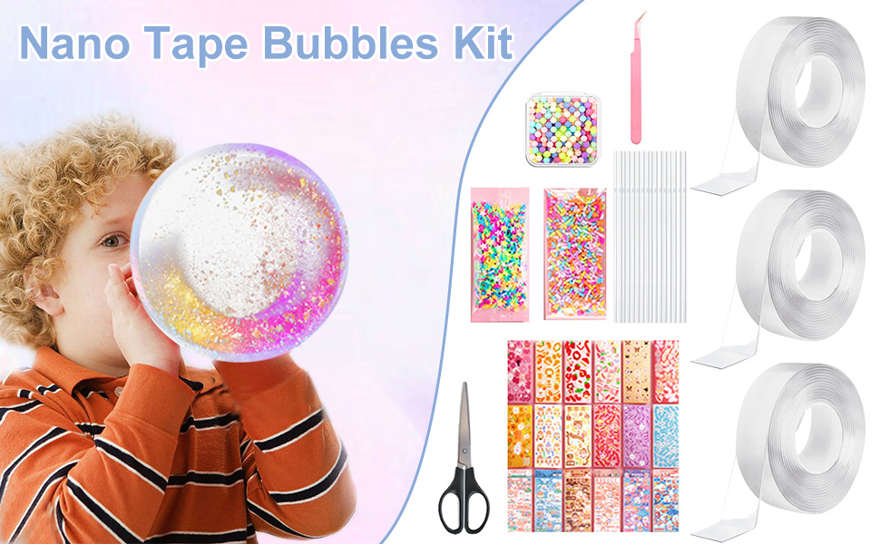mumisuto 32Pcs Nano Tape Bubbles Kit, Nano Tape Kit for Kids, DIY 3M Double Sided Nano Magic ...