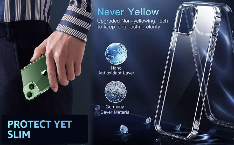 Winble Back Cover for iPhone 13 Case Cover | Ultra Hybrid Crystal Clear Hard TPU Back | Camera ...