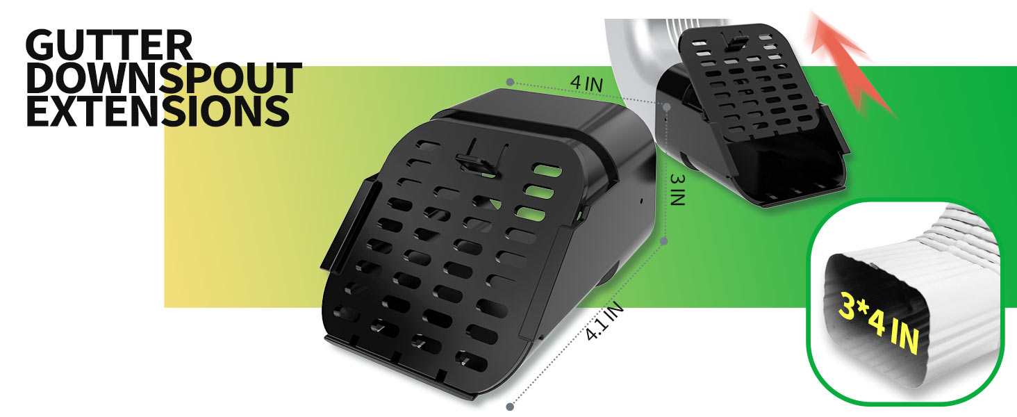 Kisotay 3"x4" Type-A Gutter Downspout Extensions, Removable Downspout ...