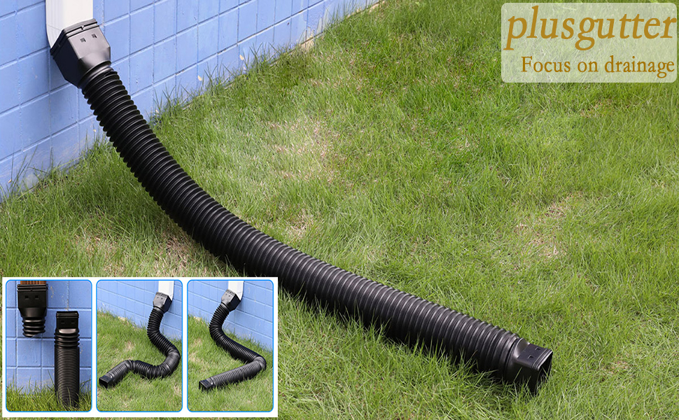 Amazon.com : plusgutter 2 Pack Rain Gutter Downspout Extensions ...