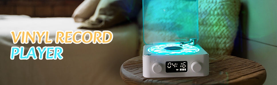 Amazon.com: KDQUEERY The Waves Vinyl Player with Water Ripple Light ...