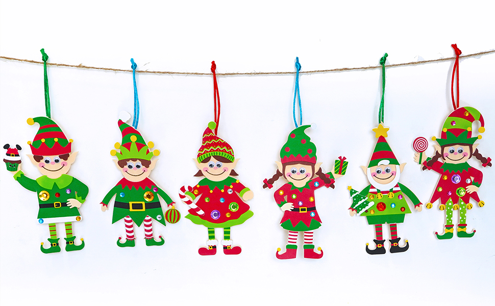 Amazon.com: Winlyn 24 Sets Christmas Craft Kits Winter Crafts DIY Santa ...