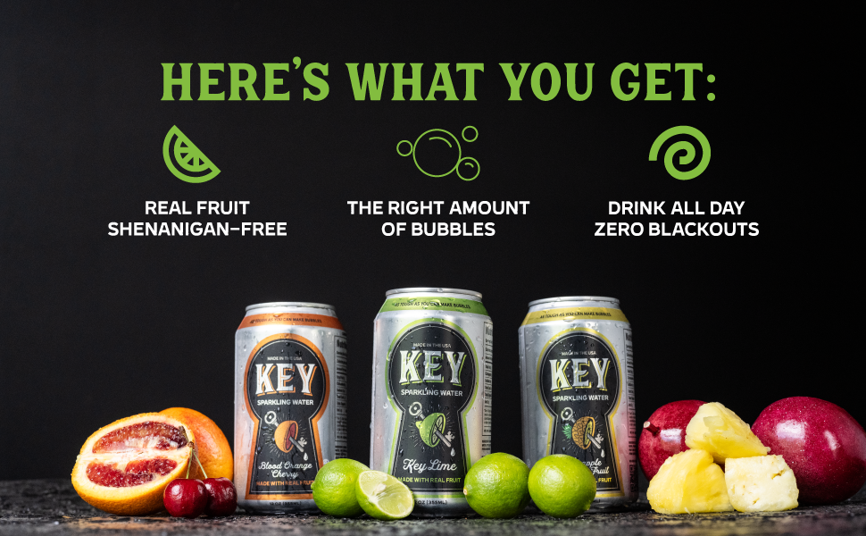 Amazon.com: KEY Sparkling Water | Key Lime Sparkling Water | Premium Beverage Flavored with Real ...
