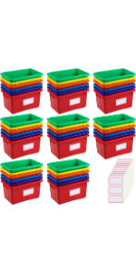 Amazon.com - Outus 60 Pcs Plastic Cubby Bins Bulk for Classroom ...