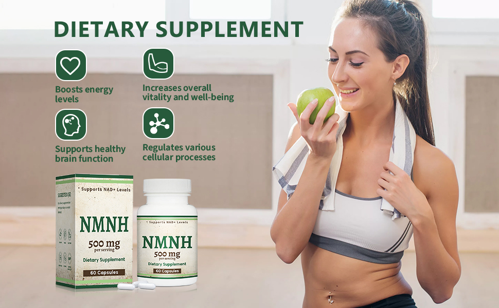 Amazon.com: NMNH (NMN Supplement) (Dihydronicotinamide Mononucleotide) 500mg Per Serving, 60 ...