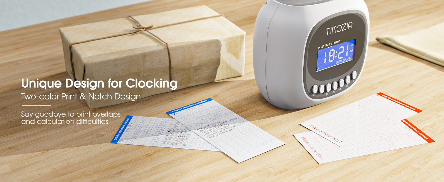 Amazon.com: TIMOZIA Time Clock with Passcode, Auto-Align Time Card Machine, 6 Punches per Day ...