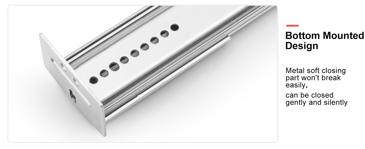 homdiy 2 Pcs Bottom Mount Centered Drawer Slides for Cabinet & Dresser ...