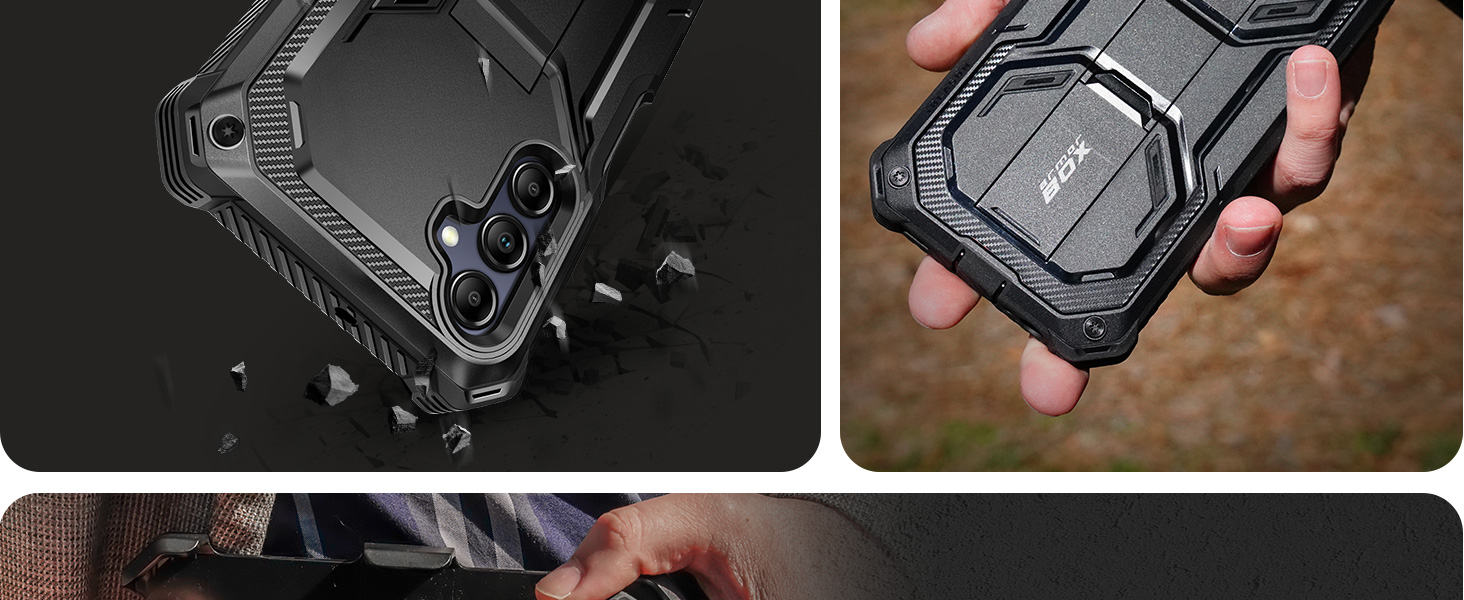 Amazon.com: i-Blason Armorbox for Samsung Galaxy A15 5G Case with Kickstand & Belt Clip, Full ...