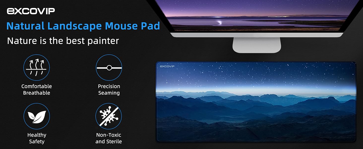 excovip Gaming Mouse Pad XL Large Mouse Mat Pad Washable Keyboard Desk ...