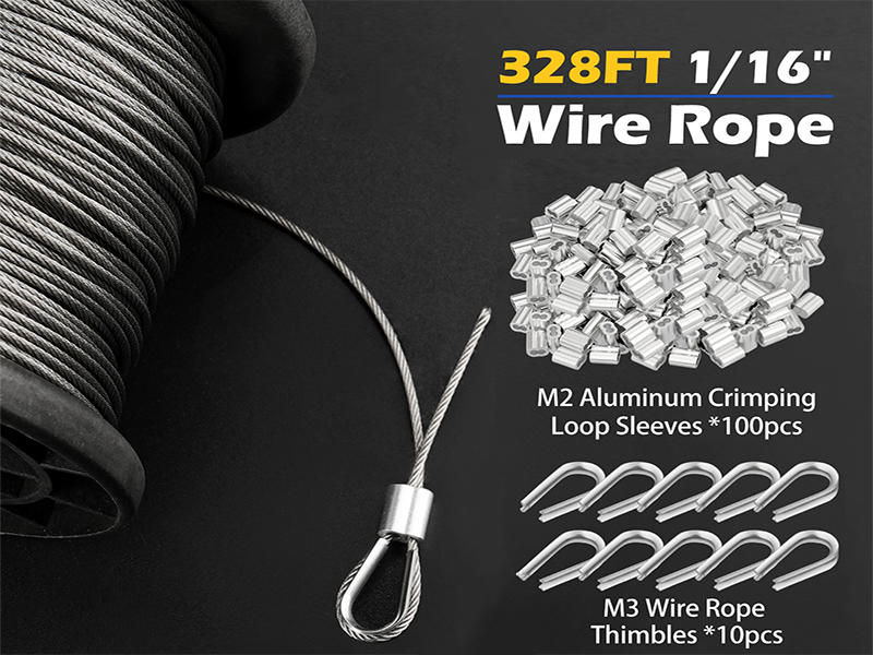 TooTaci 1.5mm Garden Wire, 100M Stainless Steel Cable Rope, 7x7 Strand Plant Wire Rope ...
