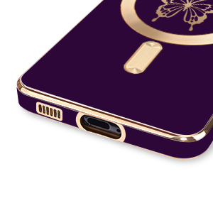 Amazon.com: Newseego for Samsung Galaxy S21 5G Magnetic Case, Cute Butterfly Plating Edge Case ...