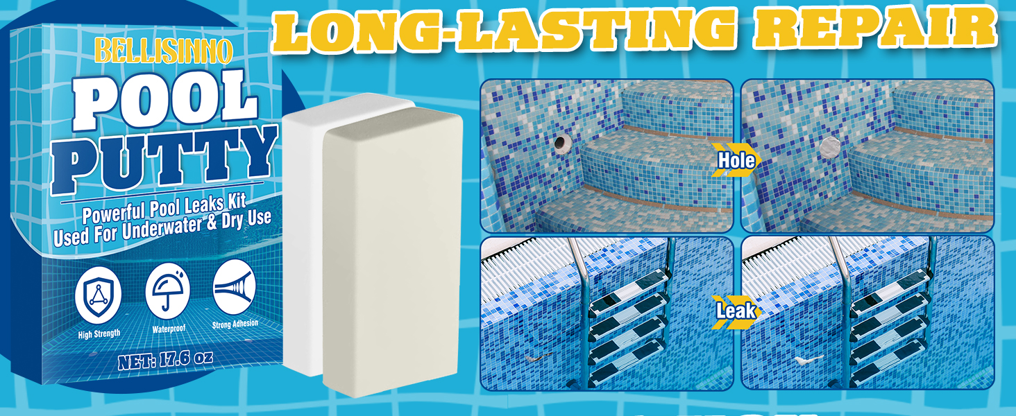 Amazon.com : Epoxy Putty, 17.6 oz. Pool Putty, Underwater or Above Fast Repair, Fix Leaks ...