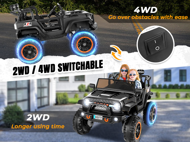 Amazon.com: Hikole 24 Volt Ride On Car with Remote Control, 2WD/4WD Switchable 2 Seater XL ...