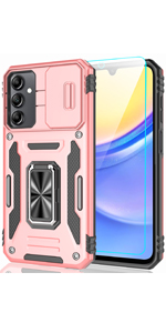 Amazon.com: LEXNEC Designed for Samsung Galaxy A15 5G Case with Tempered Glass Screen Protector ...