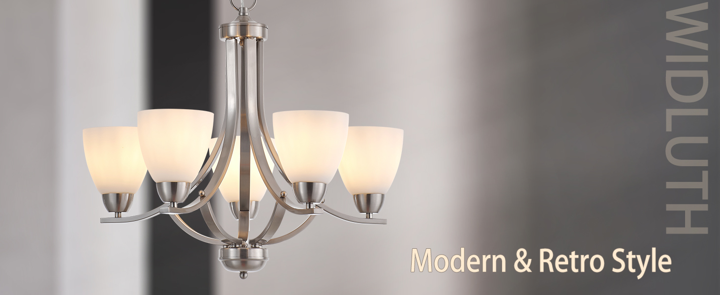 Widluth Glass Chandelier Light Fixture Vintage Mid Century Modern 5 ...