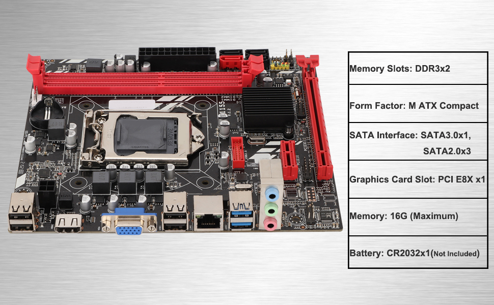 Dpofirs B75M M ATX Mining Mainboard, Unterstützung für Corei7, i5, i3 LGA1155 CPU, SATA3.0 x1 ...