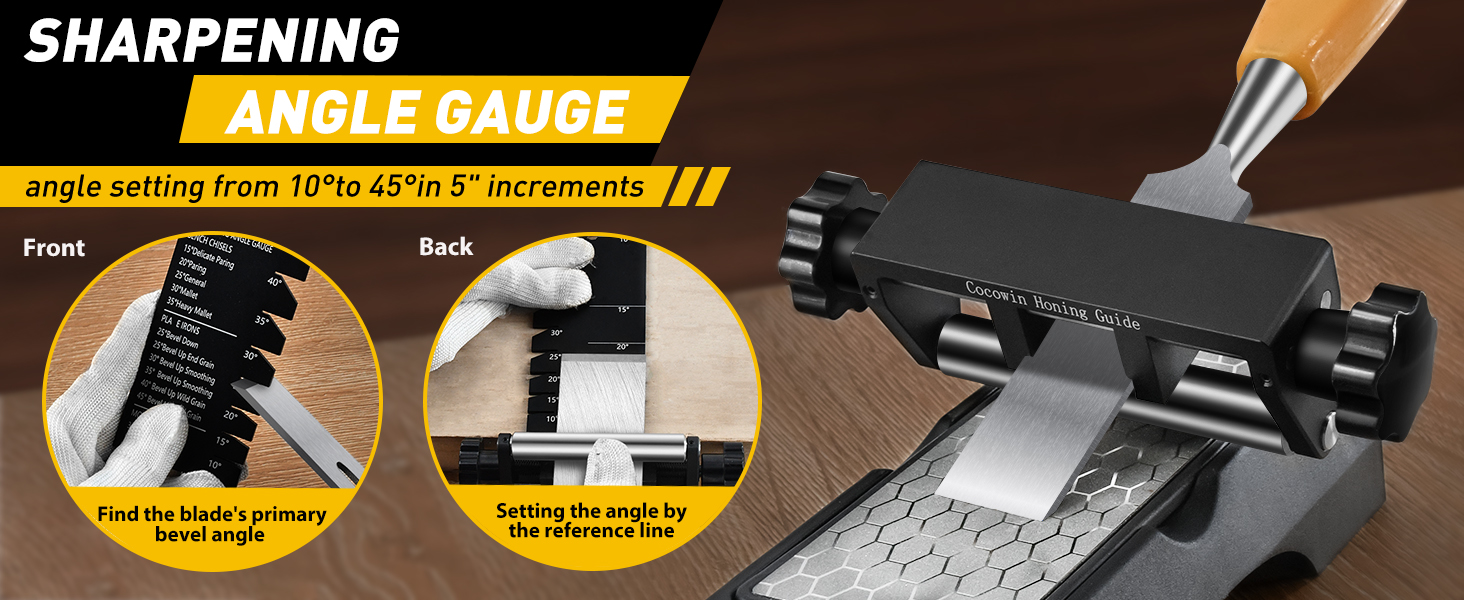 Honing Guide for Chisels and Planes with Extend Roller Wheel, Angle ...