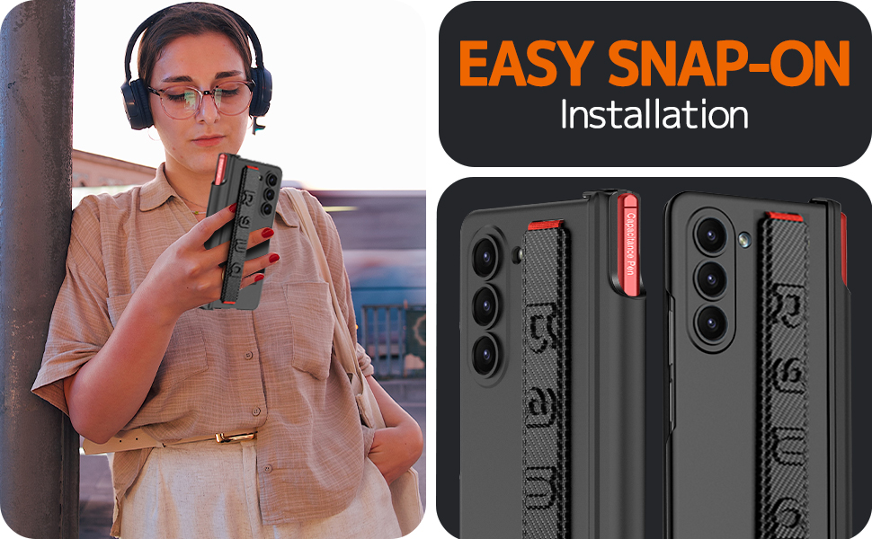 Amazon.com: NINKI for Samsung Galaxy Z Fold 5 Case with S Pen (Red) & Strap Carbon Fiber Black ...