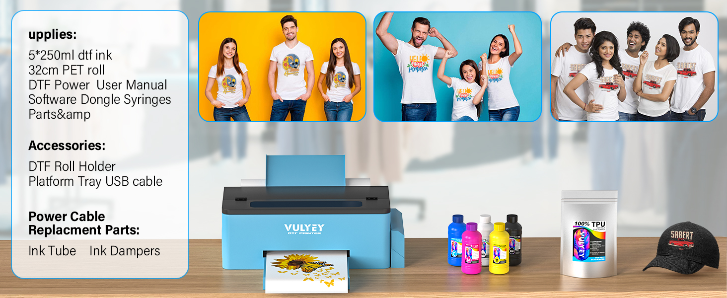 Amazon.com: Sunyeeki A3 L1800 DTF Printer Transfer Printing Machine with Roll Feeder Direct-to ...