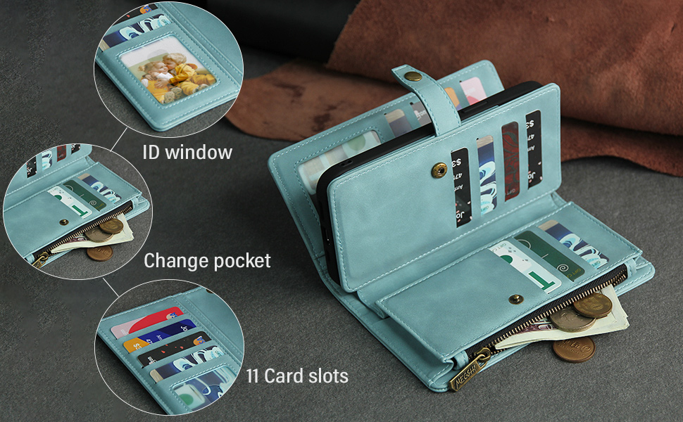 Amazon.com: TwoHead for Samsung Galaxy S24 Ultra Wallet Case with Card Holder, Detachable ...