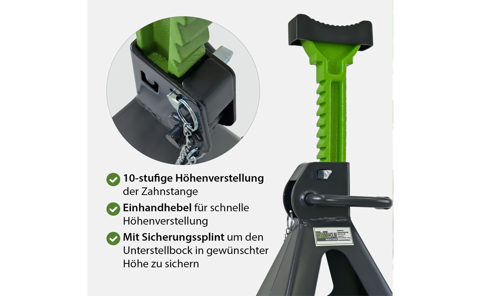 TRUTZHOLM Unterstellbock Achsstützen Abstellbock 2 Stück, 3 Tonnen Traglast pro Stütze (6T pro ...