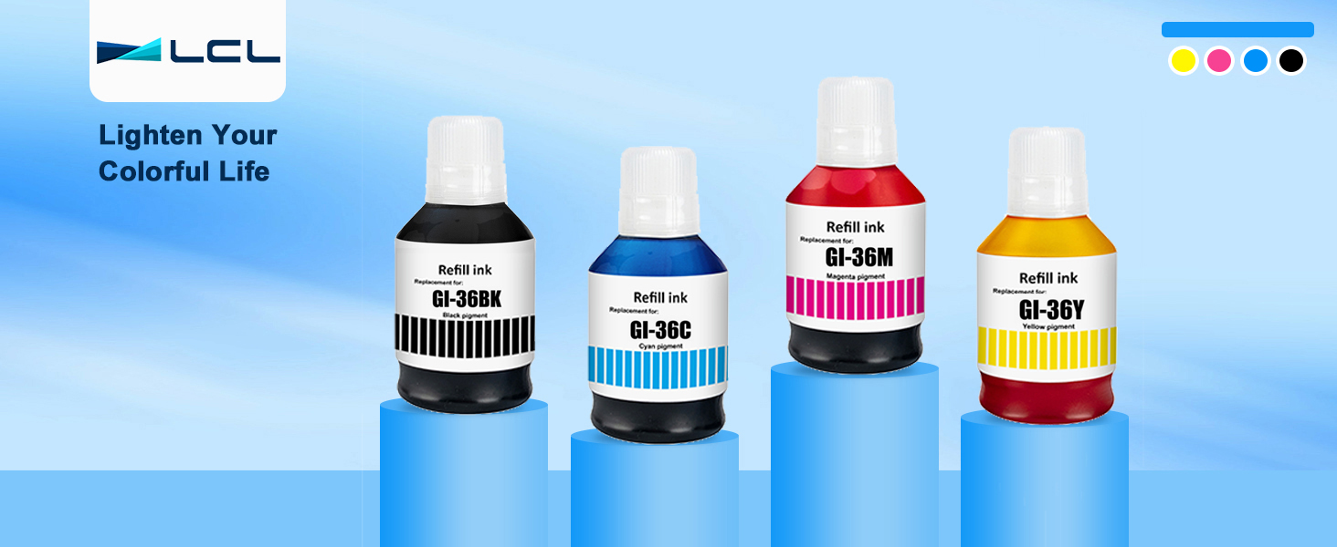 Amazon.co.jp: LCL Canon用 キャノン用 GI36 GI-36 BK GI-36BK (2パック ブラック 顔料 170ML) 互換インクボトル 対応機種：MAXIFY ...