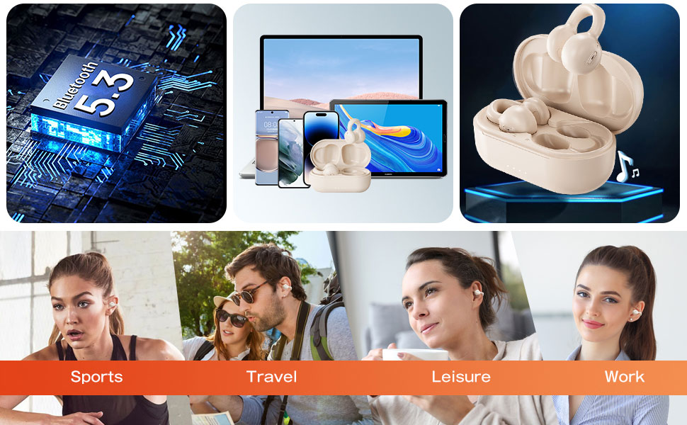 Amazon.com: Ulable Wireless Ear Clip Bone Conduction Headphones, Open ...