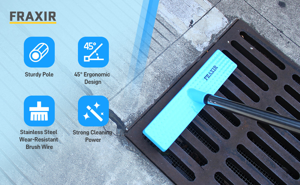 Amazon.com: FRAXIR Stainless Steel Wire Broom Deck Scrubber Brush with ...