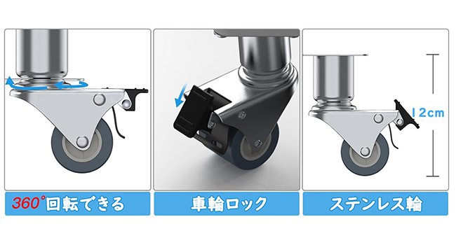 Amazon.co.jp: DEWEL 冷蔵庫 台 かさ上げ台 洗濯機台 8輪4ステンレス鋼足 8本鋼管 360度回転 置き台 防水パン 53.5～71cm 長さ調節可能 14∼16cm 高さ ...