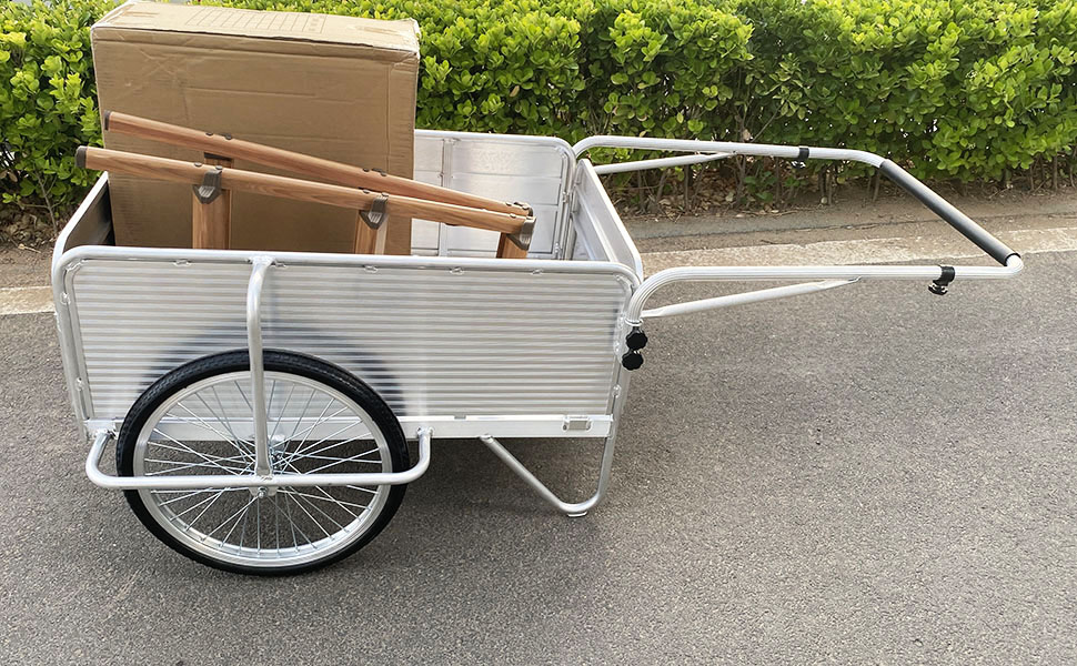 Amazon.co.jp: KoiFlow アルミ収穫台車 折りたたみ式 アルミリヤカー 手押し 運搬 配送 配達 ガーデニング 農作業 台車 荷車 収穫台車 キャリー コンパクト 運搬が ...