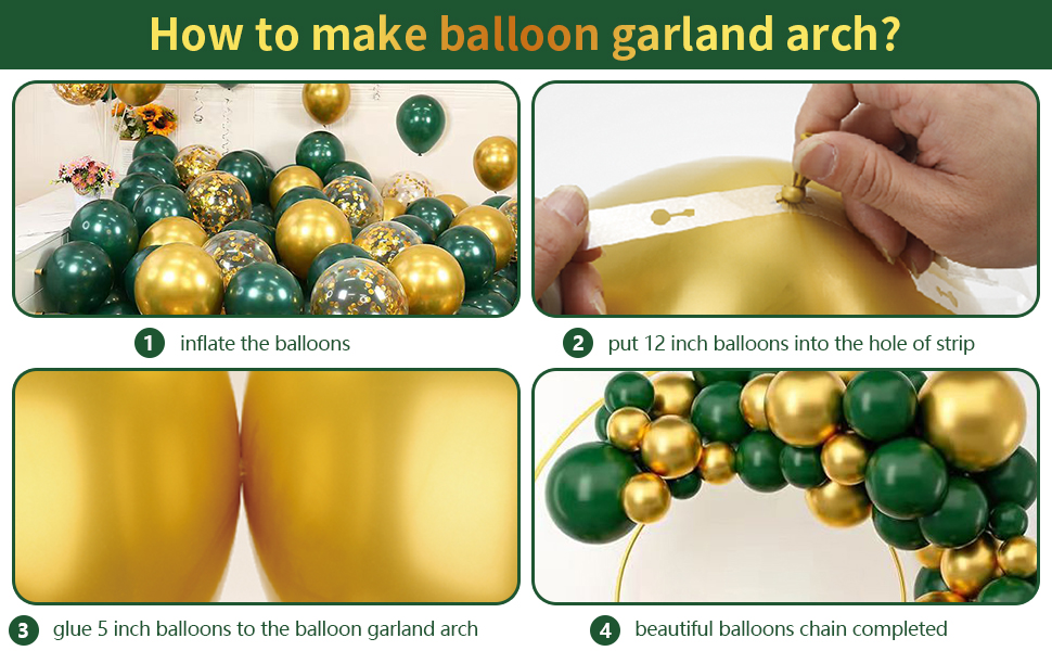Green Gold Birthday Party Decorations 100pcs Hunter Gold Green Balloons Garland Arch Kit Pre ...