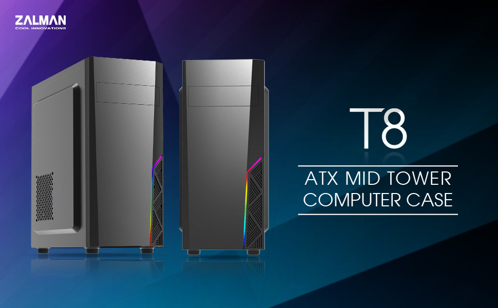 Zalman T8 Mid-Tower ATX - Tira de iluminación RGB Spectrum con botón de Control, Soporte ODD de ...