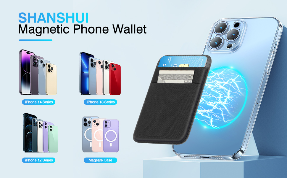 Amazon.com: SHANSHUI Wallet for Magsafe, Stretchy Magnetic Phone Wallet Card Holder for Back of ...