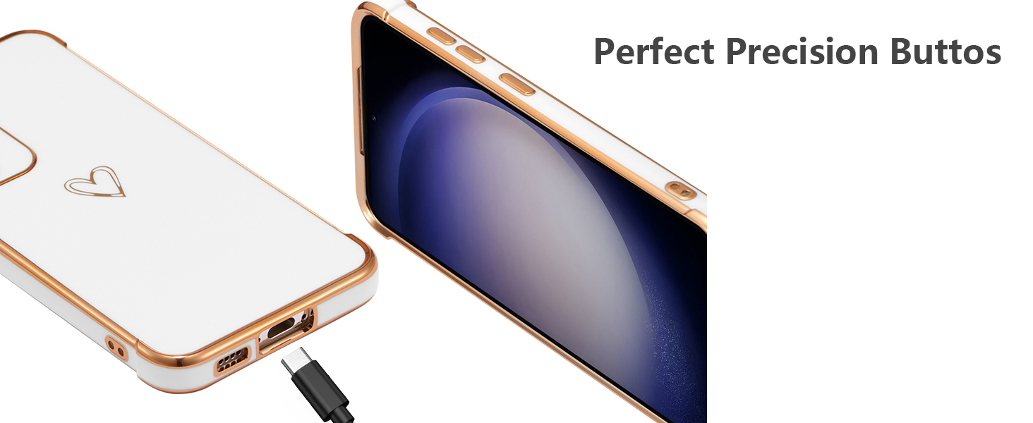 Amazon.com: DEFBSC Compatible with Samsung Galaxy S23 Plus Case with Gold Heart, Luxury Plating ...