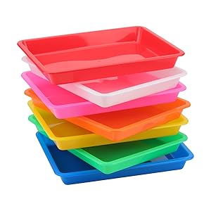 Amazon.com: LEXININ 21 Pack 7 Colors Plastic Art Trays, 10.8 x 8.3 Inch ...